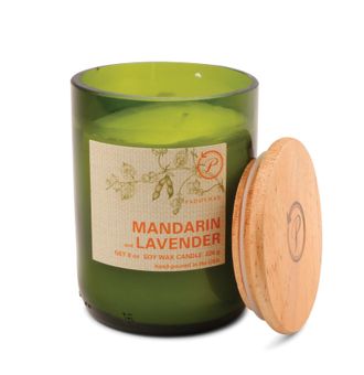 Paddywax Eco-Green Duftkerze, 226 g, im recycelten Glas, Duft: Paddywax Mandarine & Lavendel