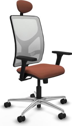 Piqueras y Crespo B&uuml;rostuhl, Braun, mit 3D-Armlehnen, h&ouml;henverstellbarer Lendenwirbelst&uuml;tze und festem Kopfteil, ausgestattet mit Sincro 3 Positionen und Schneideschaum