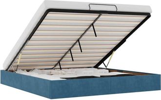 vidaXL Ottoman-Bett ohne Matratze Dunkelblau 180x200 cm Samt Vidaxl