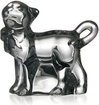 Cristalica Glas Figur Tier Statue f&uuml;r Vitrine Katze Stehend Transparent Kristall