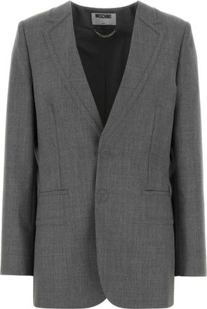 Moschino Femme, Vestes, Gris, Taille: 38 FR Blazer en laine