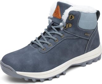 Mishansha Winterschuhe Herren Gefüttert Winterstiefel Damen Winterboots Rutschfest Wanderschuhe Winter Boots Wasserabweisend Trekkingschuhe Schneestiefel Dunkel