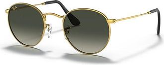 Ray-Ban Round Metal @collection Sonnenbrillen Gold Fassung Grau Glas 50-21