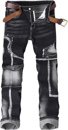 Generic Jean Homme Jeans Homme Jean Homme Regular Confortable Classique Automne Slim Coupe Droite Fermeture &Eacute;clair - Look &Eacute;pur&eacute; Et Fonctionnel pour Tenues Urb