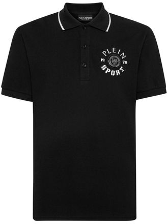 Plein Sport polo en coton à logo appliqué - Noir