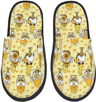 Generic Pantoufles En Feutre Nains De Jardin Abeilles Doux Accueil Pantoufles Cozy Chausson Hotel Pour Int&eacute;rieur Voyage Femmes L