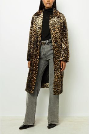 Gerard Darel Manteau droit en velours l&eacute;opard - LEUNDA - Cigare
