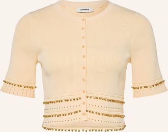 Sandro Sandro Cropped-Bluse Mit Nieten gelb