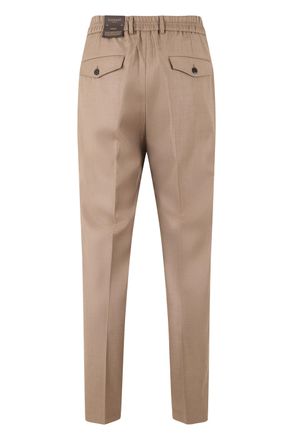 Slowear Elastic Waistband Virgin Wool Trousers - Beige