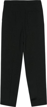 Giorgio Armani Silk Tapered Trousers - Black