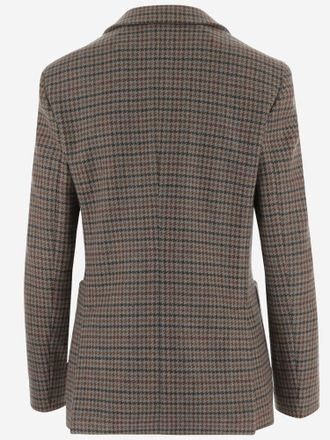 Lardini Womens Cashmere Houndstooth Jacket Multicolour