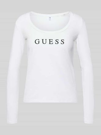 Guess Longsleeve mit Label-Print und Rundhalsausschnitt