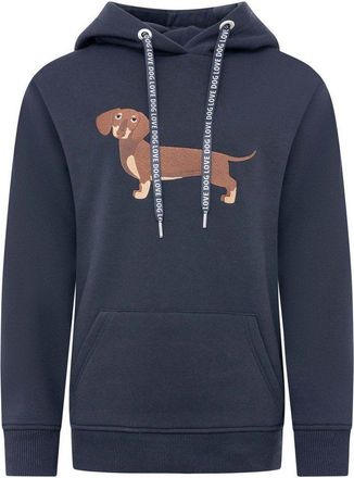 Zwillingsherz Hoodie Dackel Stickerei vorne, weiche Fleece Innenseite, bedruckte Kordel