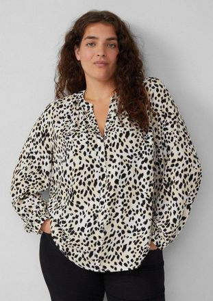 s.Oliver Langarmbluse Bluse Tunikabluse aus Viskosemix mit All-over-Print
