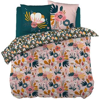 Altobuy Altobuy - capuk - Parure de Lit Coton Motif R&eacute;tro Housse de Couette 260x240cm + 2 Taies dOreiller