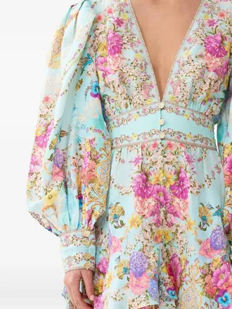 Camilla Womens Bazaar Blooms Frilled Mini Dress Ss26 W