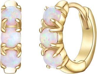 Glanzst&uuml;cke M&uuml;nchen Ohrringe - Sterling Silber Creolen Opal (synth.) - Gr. unisize - in Gold - f&uuml;r Damen