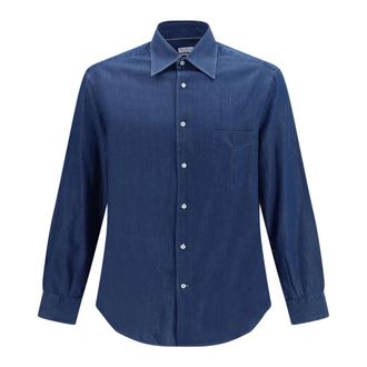 Brunello Cucinelli Leichte Jeanshemd - - Shirts - Herren - Blau - XL