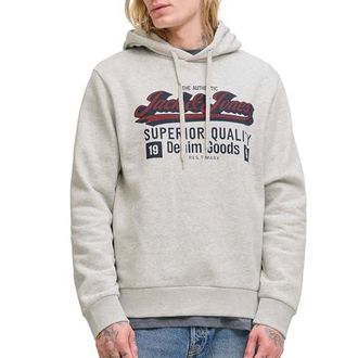 Jack & Jones Jjelogo Noos Sweat &agrave; Capuche pour Homme, col 25/26, Blanc-Gris, XL