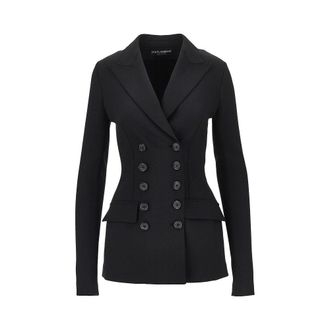Dolce & Gabbana Stretch wool fitted double-breasted jacket Woman 40