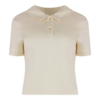 Khaite Femme, Tops, Beige, Taille: 40 FR Jasna Silk Polo