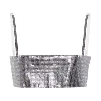 NU&Eacute; Kristallverziertes metallisches Tanktop - - Tops - Damen - Grau - M