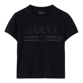 Gucci Bedrucktes T-Shirt - - Tops - Damen - Schwarzk - M