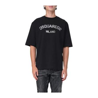 Dsquared2 Graphic Print T-Shirt - - Tops - Herren - Schwarzk - XL
