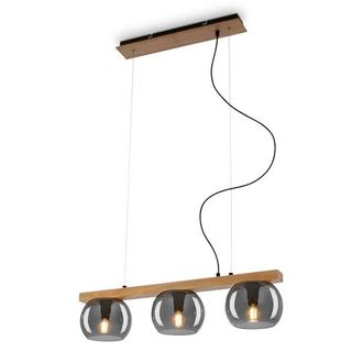 Briloner 3-flammige Pendelleuchte, Rauchglas, Deckenlampe, Deckenleuchte, Lampe, Wohnzimmerlampe, Lampenschirm aus Rauchglas, H&auml;ngelampe, Kronleuchter, Schlafz