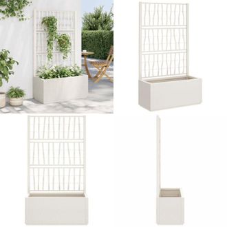 vidaXL Vidaxl - Jardini&egrave;re avec treillis blanc 80x36x140 cm pp - Jardinier - Pot De Fleurs - Plante Grimpante - Support V&eacute;g&eacute;tal - Ext&eacute;rieur - Home & Living