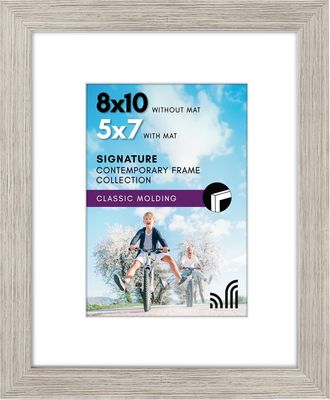 Americanflat Bilderrahmen aus Treibholz, 20,3 x 25,4 cm, für Fotos mit Passepartout und 20,3 x 25,4 cm, ohne Passepartout, bruchfestes Glas