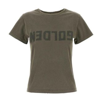 Golden Goose Army Green Cotton Doris T-Shirt - - Tops - Damen - Gr&uuml;n - L