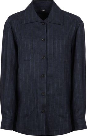 Kiton Hemd mit Nadelstreifen - Blau