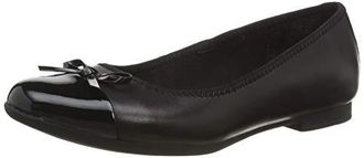 Clarks Scala Bloom Y Ballerines, Cuir Noir, 38 EU Large