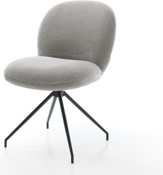 DELIFE Esszimmerstuhl Nube-Flex Strukturstoff Soft Grau Kreuzgestell konisch Schwarz Taschenfederkern, Esszimmerstühle