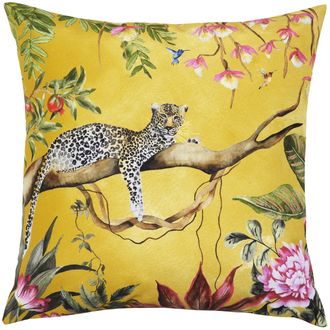 Evans Lichfield furn. Evans Lichfield Leopard Outdoor-Kissenbezug, Polyester, Gold
