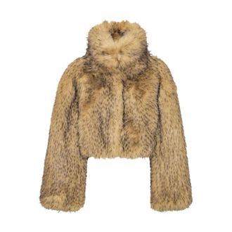 Rotate Langer Kunstpelzmantel - - Jackets - Damen - Beige - 2XS/XS