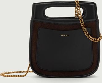 SOEUR SAC CHERI MINI MARRON FONC&Eacute; CRO&Ucirc;TE DE CUIR