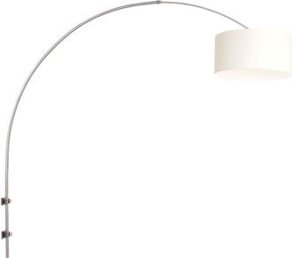 Steinhauer Steinhauer - Sienna Sparkled Light Applique avec abat-jour en acier brossé, abat-jour blanc