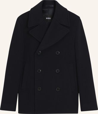 HUGO BOSS Mantel H-Hyde-Peacoat-264 Slim Fit blau