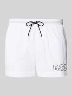 HUGO BOSS Regular Fit Badeshorts mit Label Print Modell MOONEYE