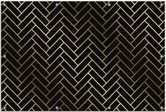 Wallario Outdoor-Poster f&uuml;r Garten oder Balkon Elegantes Fischgr&auml;tmuster, Motivbanner Gr&ouml;&szlig;e: ca. 100 x 150 cm, Outdoor-Bild