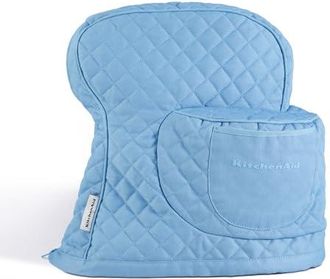KitchenAid Abdeckung mit Kippkopf, solide Standmixer-Abdeckung mit Aufbewahrungstasche, gesteppt, 100% Baumwolle, blauer Samt, 36,6 x 45,7 x 25,4 cm