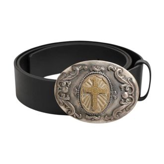 Dolce & Gabbana Schwarzes Leder Metall Schnalle G&uuml;rtel - - Accessories - Herren - Schwarzk - ONE SIZE