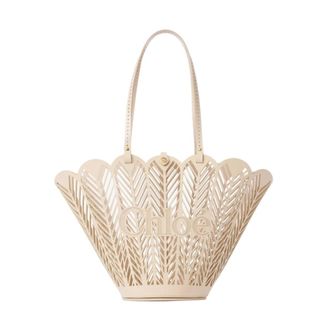 Chlo&eacute; Femme, Sacs, Blanc, Taille: ONE Size Soleil Basket Bag