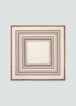 Mango Foulard imprim&eacute; g&eacute;om&eacute;trique beige - Femme - Taille unique - MANGO