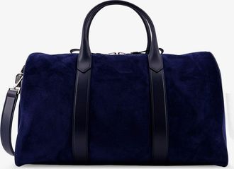 Tom Ford Suede travel bag with engraved logo on the front - TOM FORD - gender_Man