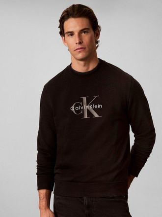 Calvin Klein Jeans Sweatshirt Rundhalsausschnitt, Regular Fit, gro&szlig;er Logo-Print