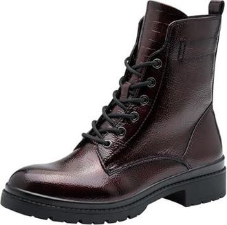 Tamaris Bottines plates en dentelle pour femme 1-25236-43 Merlot Patent 37 EU, Brevet Merlot, 37 EU