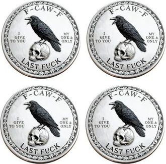 Generic La pièce f-Caw-f, pour Ceux Qui rient de la Vie et ne donnent Rien! Cadeau de pièce de Monnaie de Conception doiseau Roman, pièce dargent inspirante d